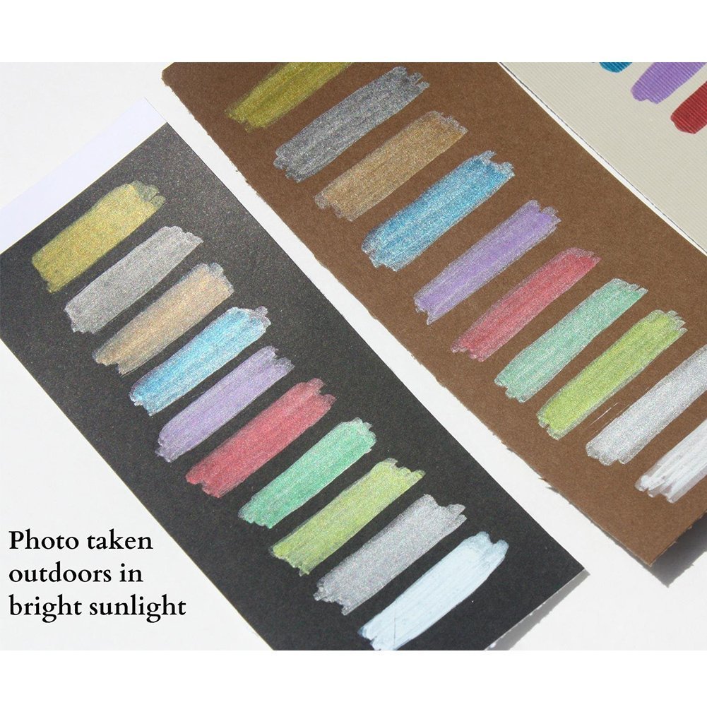 PuTwo Set of 10 Marker pens Coloured Pencils DIY for Photo Scrapbook Album use, Multicolor, 10 Count