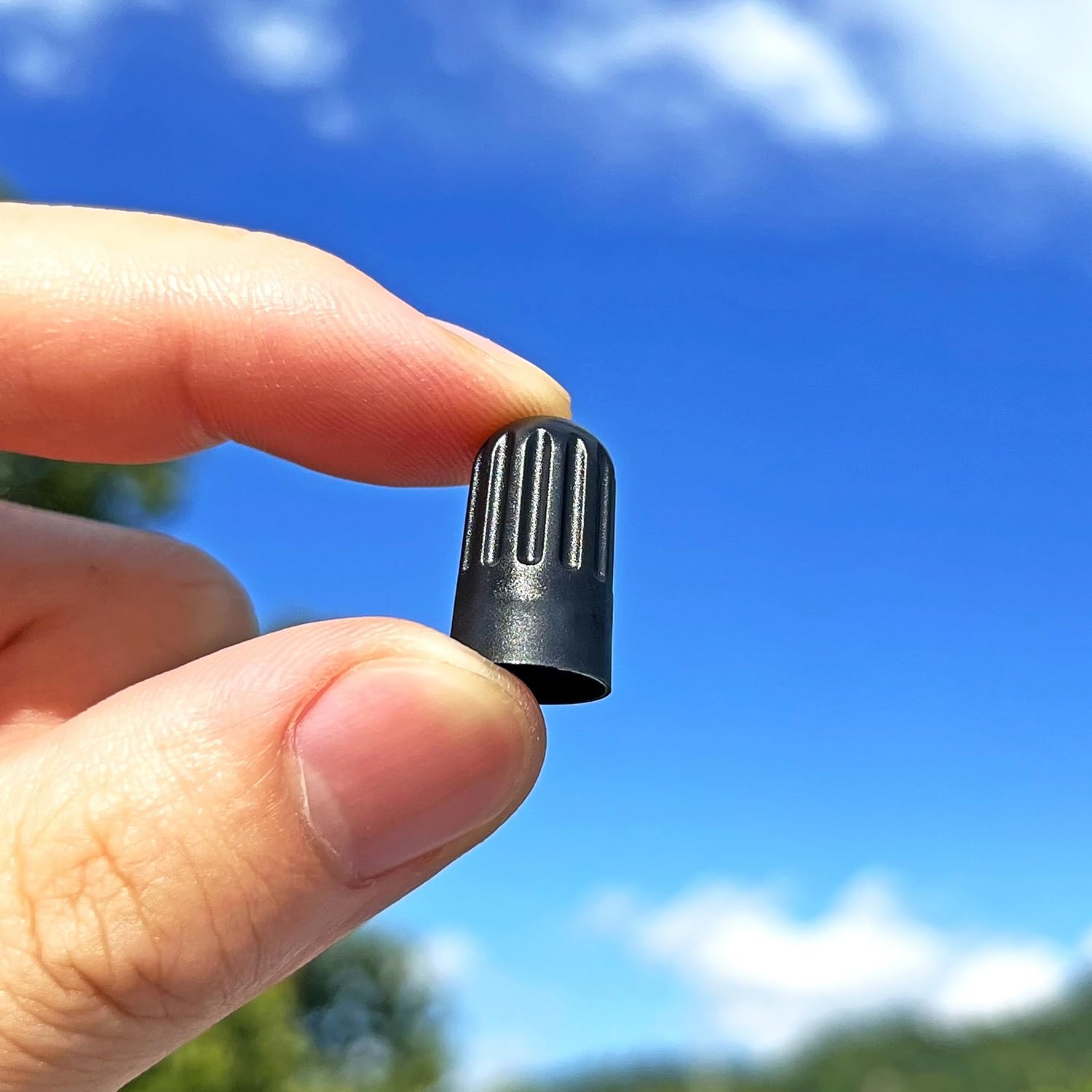 Black TPMS Plastic Tire Valve Stem Caps with Rubber Seal Universal Long Air Valve Stem Caps for TPMS20008 Rubber Valve, Airtight Seal, All-Weather, Air Protection, Light-Weight (8 Pack)