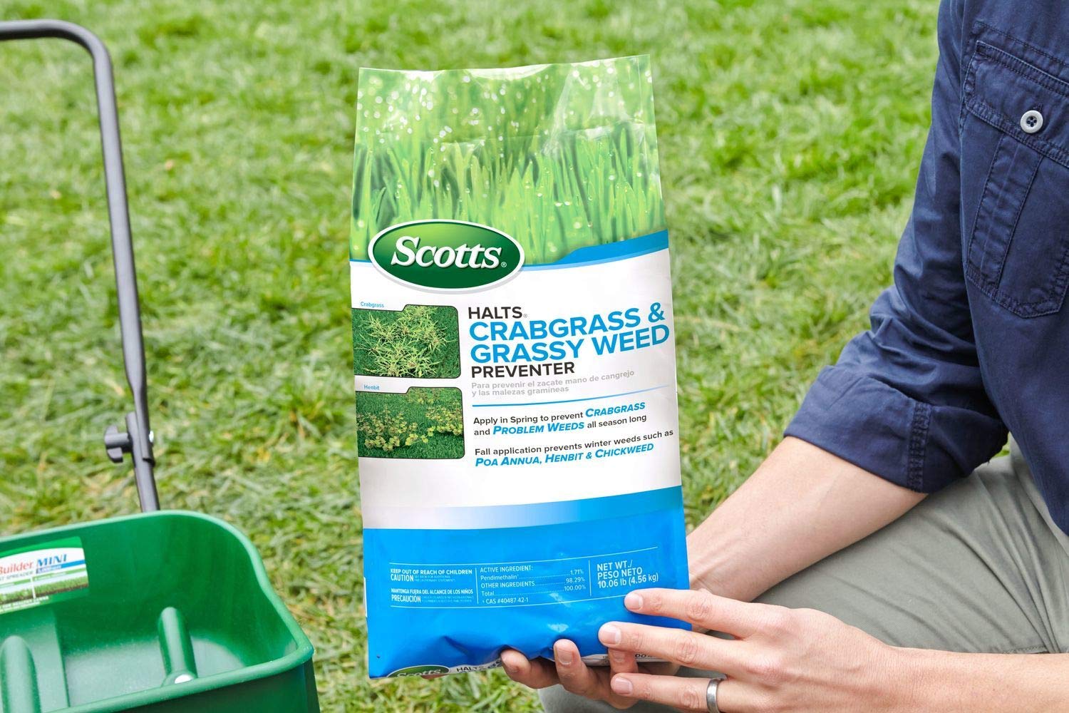Scotts Halts Crabgrass & Grassy Weed Preventer, Pre-Emergent Weed Killer for Lawns, 5,000 sq. ft., 10.06 lbs. (2-Pack)