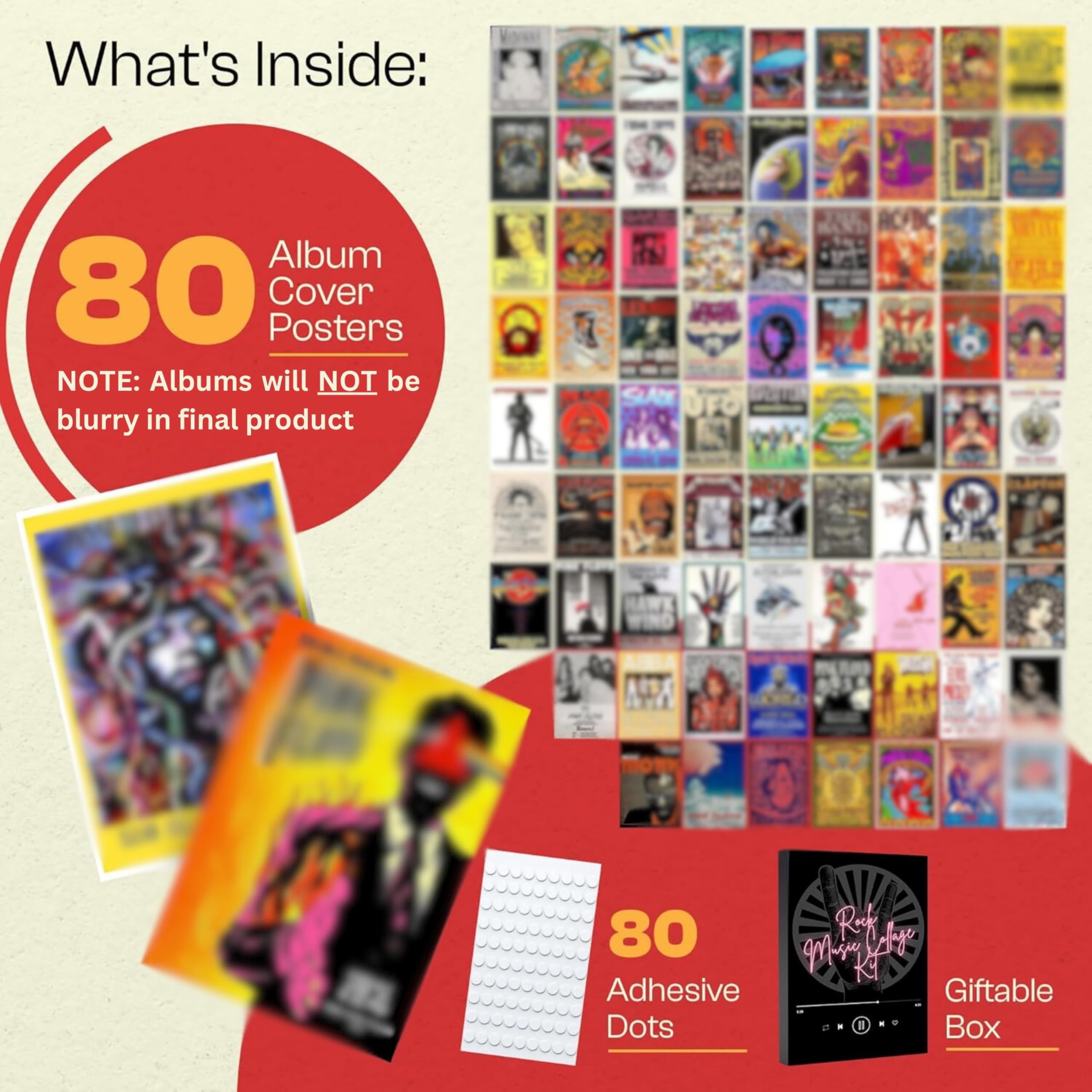 80 Pcs Rock & Grunge Posters - 80s & 90s Band Posters for Room Aesthetic & Decor