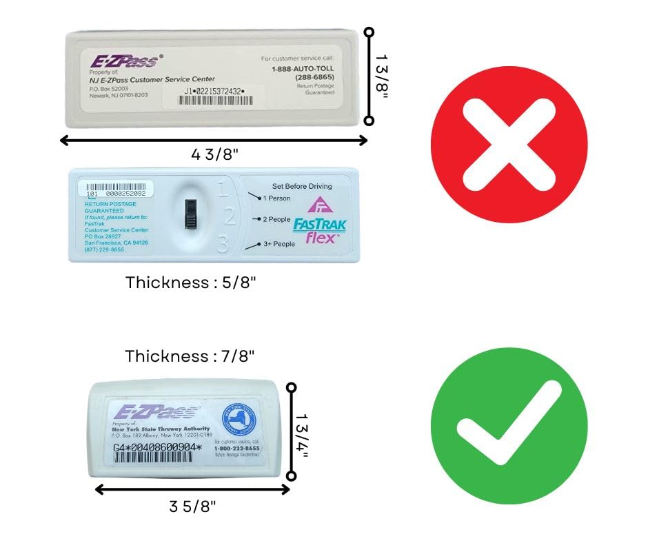 Free Thought Designs EZ Pass Holder for New EZ-Pass and I-Pass - Toll Transponder Holder - High Temp - 3 Point Mount (1 Pack) - Purple