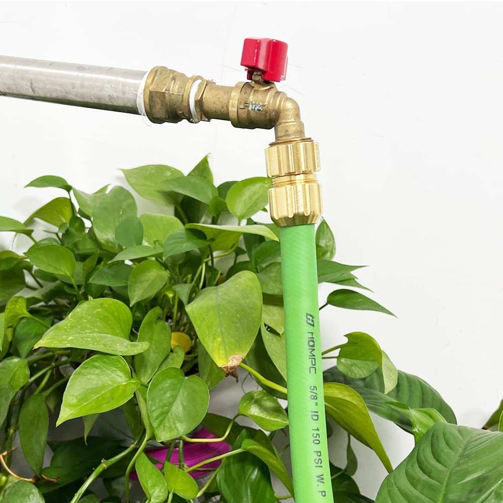 HQMPC Lead Free Garden Hose Quick Connect Brass Hose Quick Connect Garden Hose Connectors Water Hose Connectors GHT 3/4" (2 Sets)