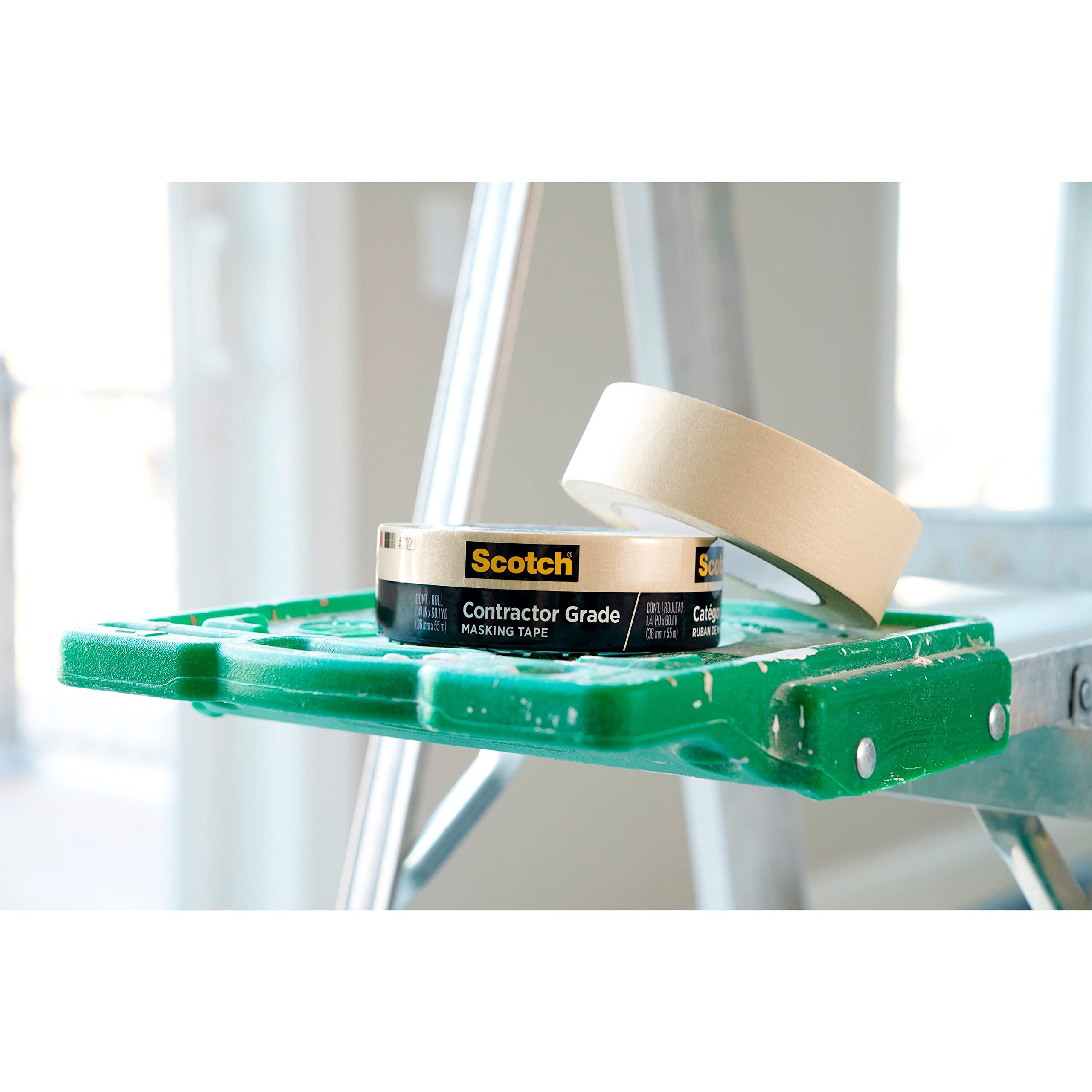 Scotch Contractor Grade Masking Tape, 0.94 inches by 60.1 yards (360 yards total), 2020, 6 Rolls