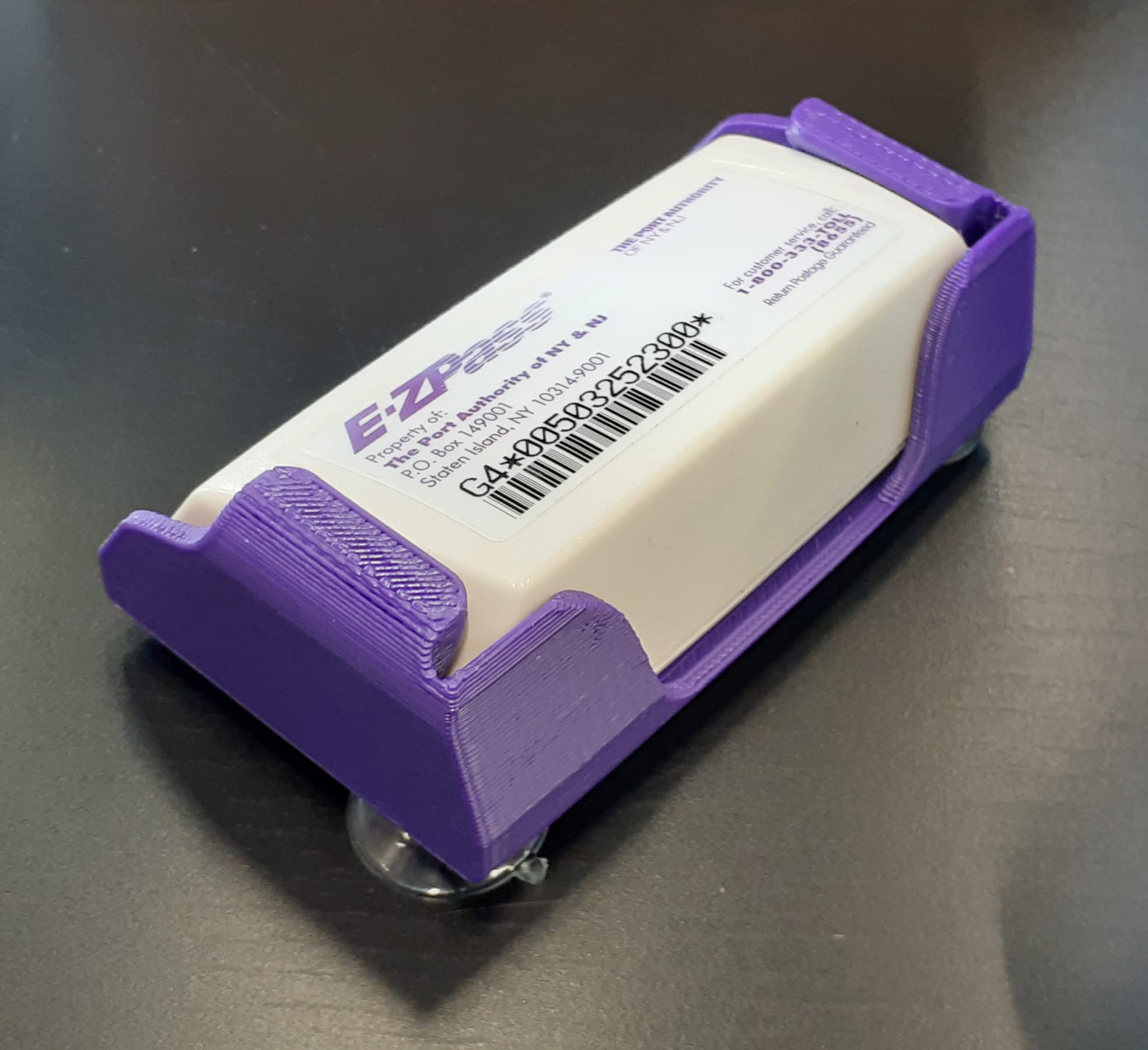 Free Thought Designs EZ Pass Holder for New EZ-Pass and I-Pass - Toll Transponder Holder - High Temp - 3 Point Mount (1 Pack) - Purple