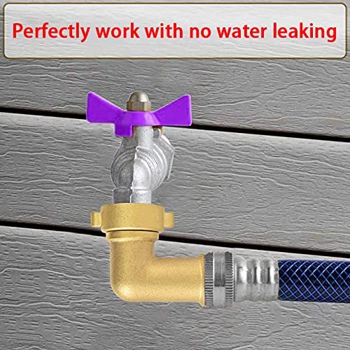 ANPTGHT 90 Degree Hose Elbow RV Water Hose Connectors and Fittings Solid Brass Garden Hose Accessories Heavy Duty Hose Pipe Adpater with washer