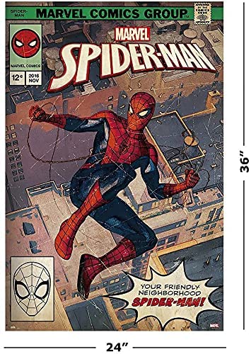Spider Man Comic Book Cover Poster, Size 24x36 (Spider-Man)