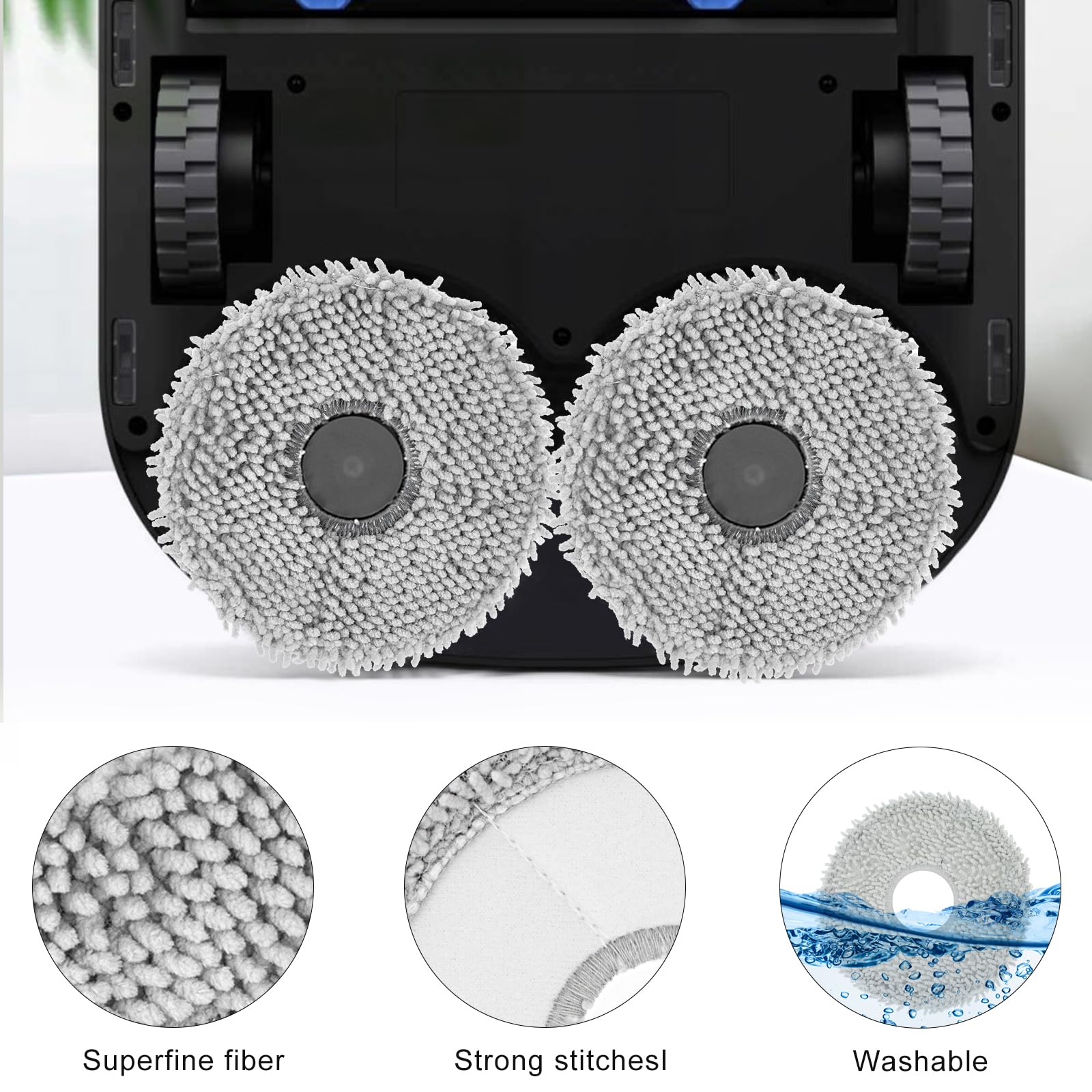 Odashen 15pcs Replacement Accessories Set for Ecovacs Deebot X2 / X2 Omni / X2 Pro / DEX86 Vacuum Cleaner Spare Parts, 1 Main Brush, 4 Side Brush, 2 Hepa Filters, 4 Dust Bags, 4 Mop Cloths