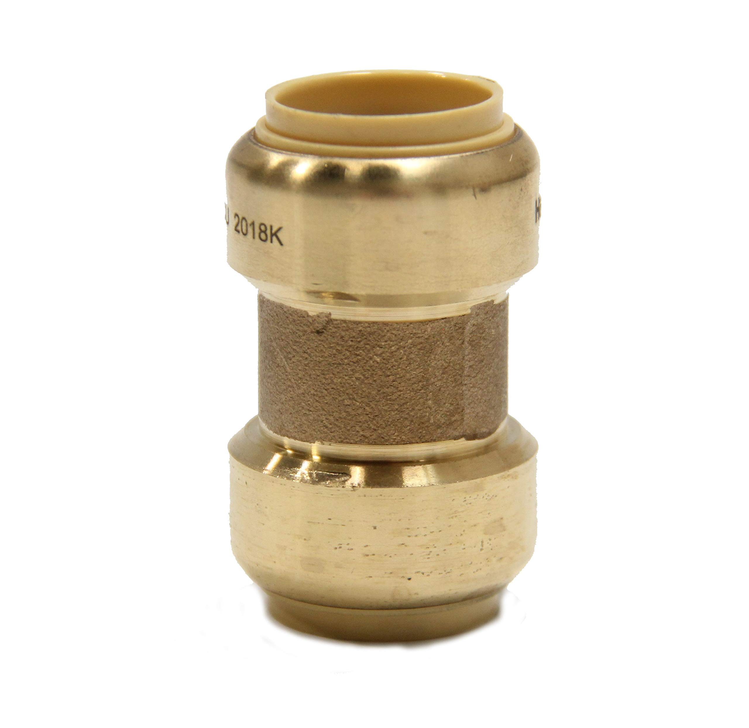EFIELD 3/4 Inch Straight Coupling Push-Fit Fitting to Connect Pex, Copper, CPVC with a Disconnect Clip (Pack of 2)
