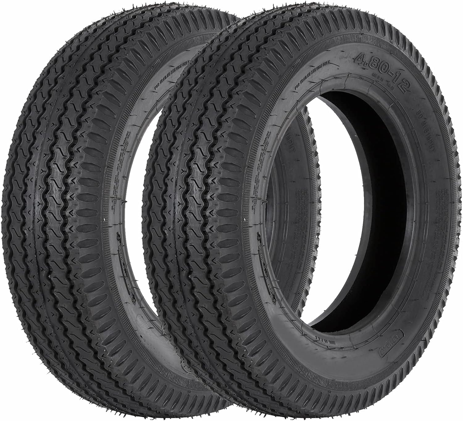 Hykolity 4.8-12 4.8x12 480-12 4.80-12 Trailer Tires, Load Range C, 6PR, Set of 2
