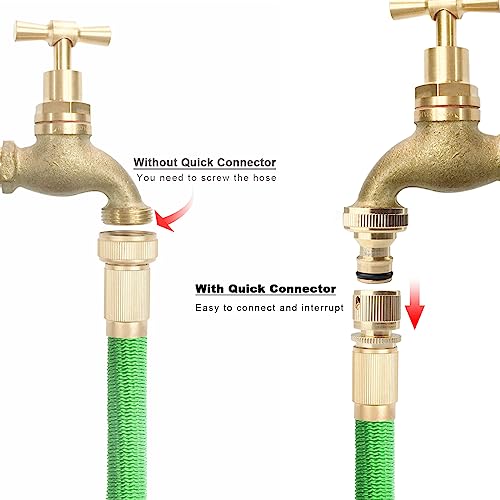 DINHAND 4 Sets Garden Hose Quick Connector No-Leak 3/4 GHT Inch Male and Female Thread Water Hose Fittings