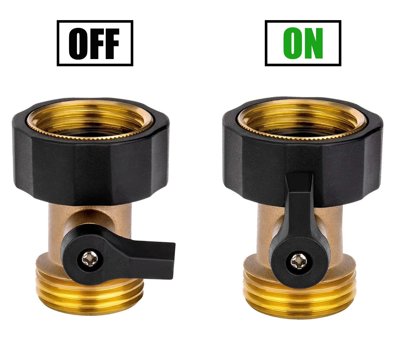 BENLIUDH Garden Hose Shut Off Valve, 3/4 Inch Brass Garden Hose Connector Heavy Duty Hose Shut Off Valve