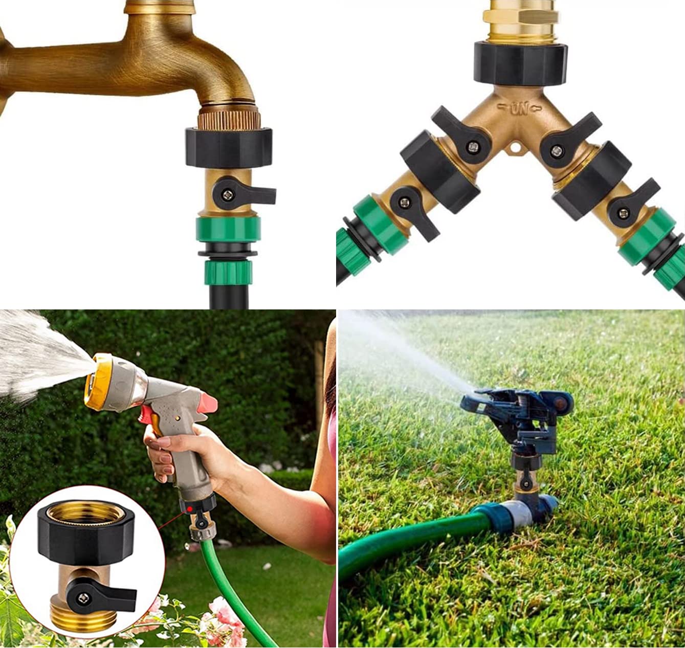 BENLIUDH Garden Hose Shut Off Valve, 3/4 Inch Brass Garden Hose Connector Heavy Duty Hose Shut Off Valve