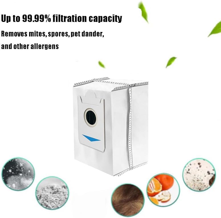 Odashen 13pcs Replacement Accessories Set for Ecovacs Deebot X2 / X2 Omni / X2 Pro / DEX86 Vacuum Cleaner Spare Parts, 1 Main Brush, 4 Side Brush, 4 Hepa Filters, 2 Dust Bags, 2 Mop Cloths