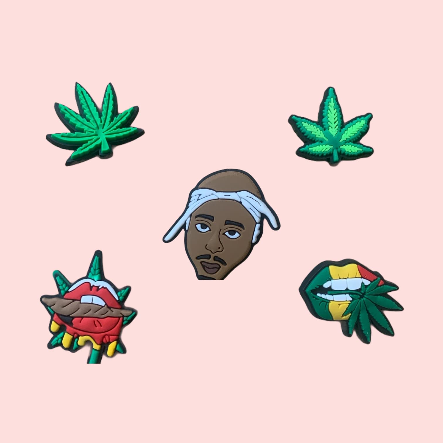 UNA SHOPS Weed Charms for Clogs 5pcs