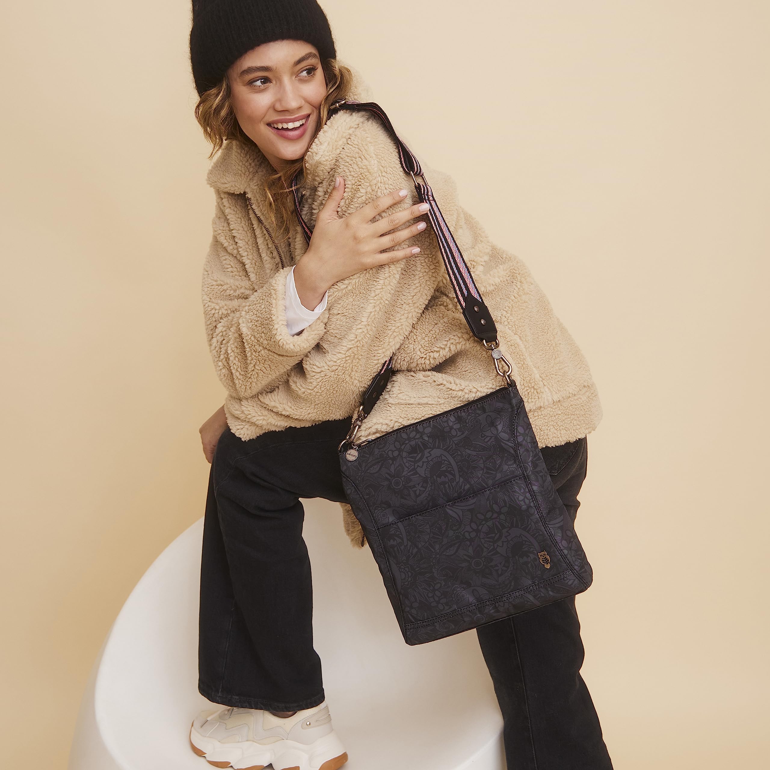 The Sak Lucia Crossbody in Eco Twill, Convertible Purse with Adjustable Strap, Dark Blue