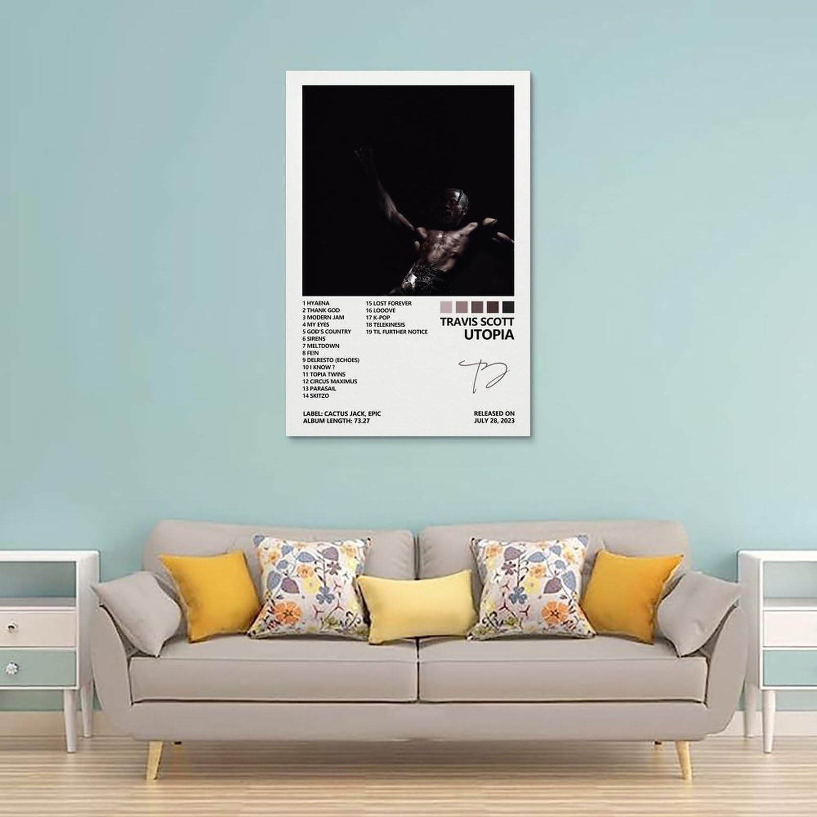 Utopia Album Cover Posters for Bedroom Canvas Posters for Room Aesthetic Wall Art Decor 12x18inch