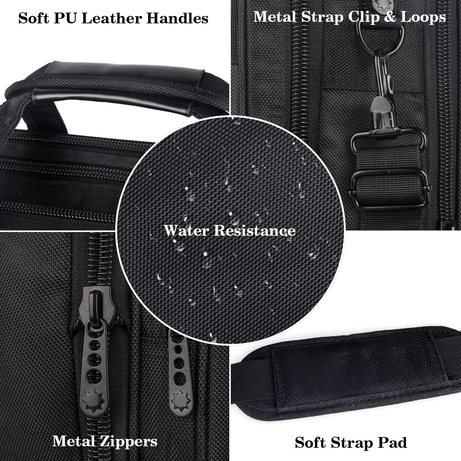 Ytonet Gaming Laptop Briefcase 18 Inch, Expandable Extra Large Laptop Case for Gaming Laptop Computer Bag, Water Resistant Laptop Bag for Men Carrying Case with Luggage Strap for Work Travel, Black