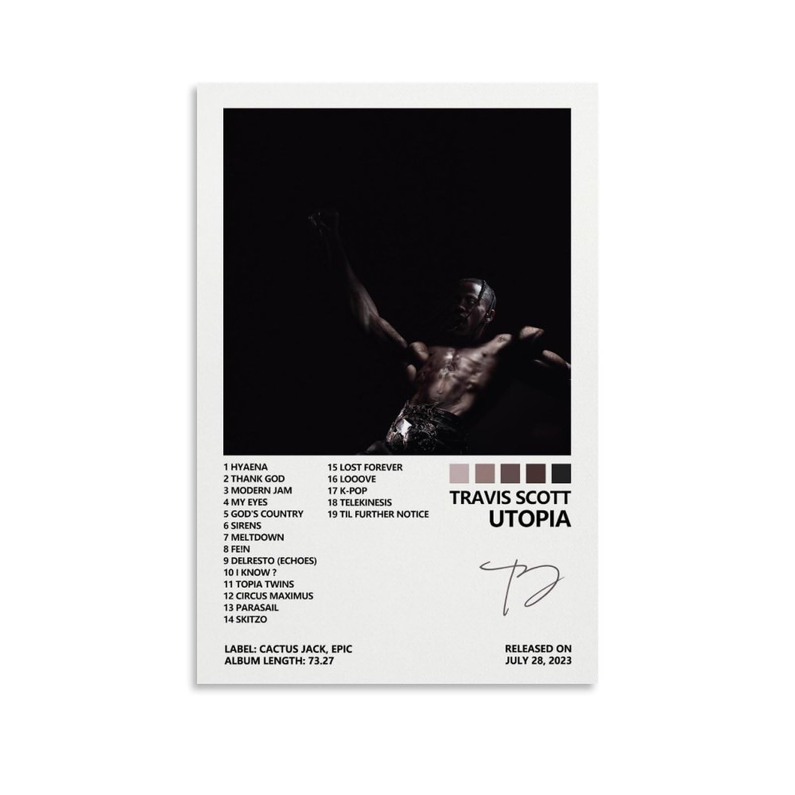 Utopia Album Cover Posters for Bedroom Canvas Posters for Room Aesthetic Wall Art Decor 12x18inch