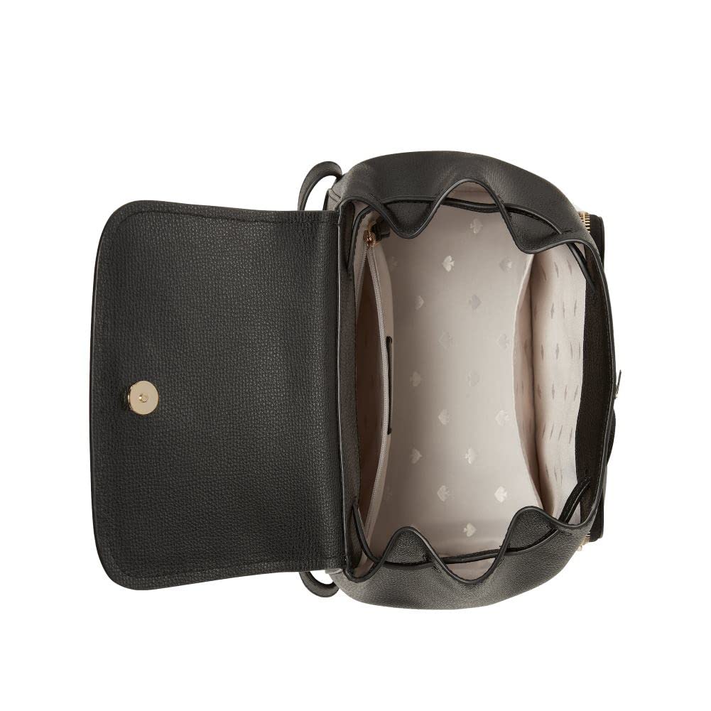 Kate Spade New York Darcy Flap Fashion Leather Backpack (Black) Medium