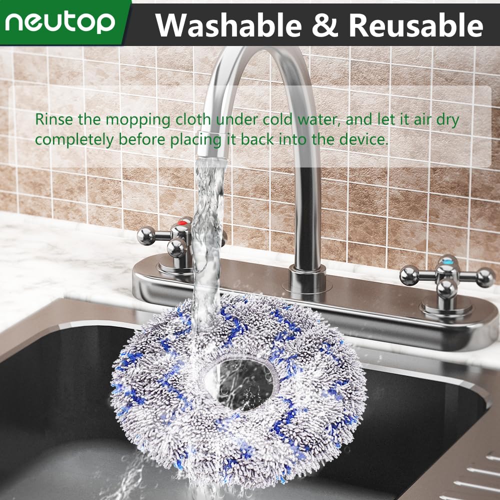 neutop Replacement Mopping Pads Microfiber Mop Cloths Compatible with Ecovacs Deebot X1 Turbo/Omni, T10 Turbo/Omni, T20, X2, Robot Vacuums Parts Accessories, 4-Pack.