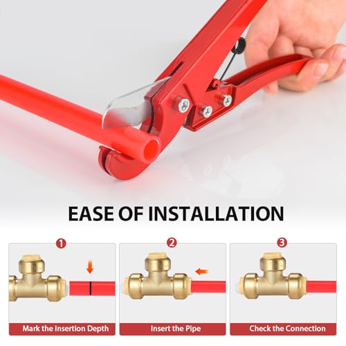 10 Pieces EFIELD 3/4 Inch Tee Push-Fit Fitting to Connect Pex, Copper, CPVC with a Disconnect Clip