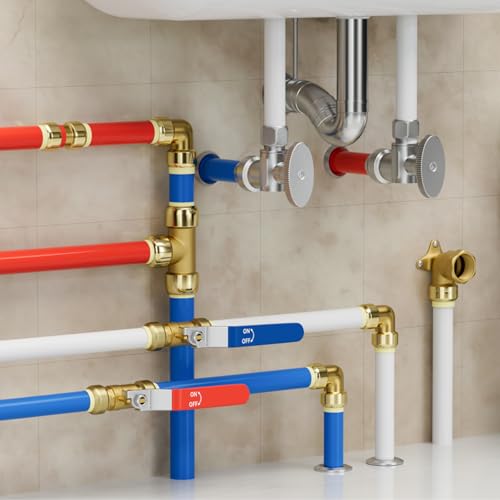 10 Pieces EFIELD 3/4 Inch Tee Push-Fit Fitting to Connect Pex, Copper, CPVC with a Disconnect Clip