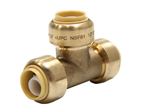 10 Pieces EFIELD 3/4 Inch Tee Push-Fit Fitting to Connect Pex, Copper, CPVC with a Disconnect Clip