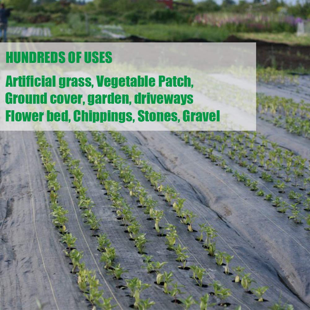 Mininfa Weed Barrier 6ft x150ft (When Unfold), 3.8OZ Heavy Duty Woven Landscape Fabric, Polypropylene Eco Friendly Weed Block for Outdoor or Greenhouse
