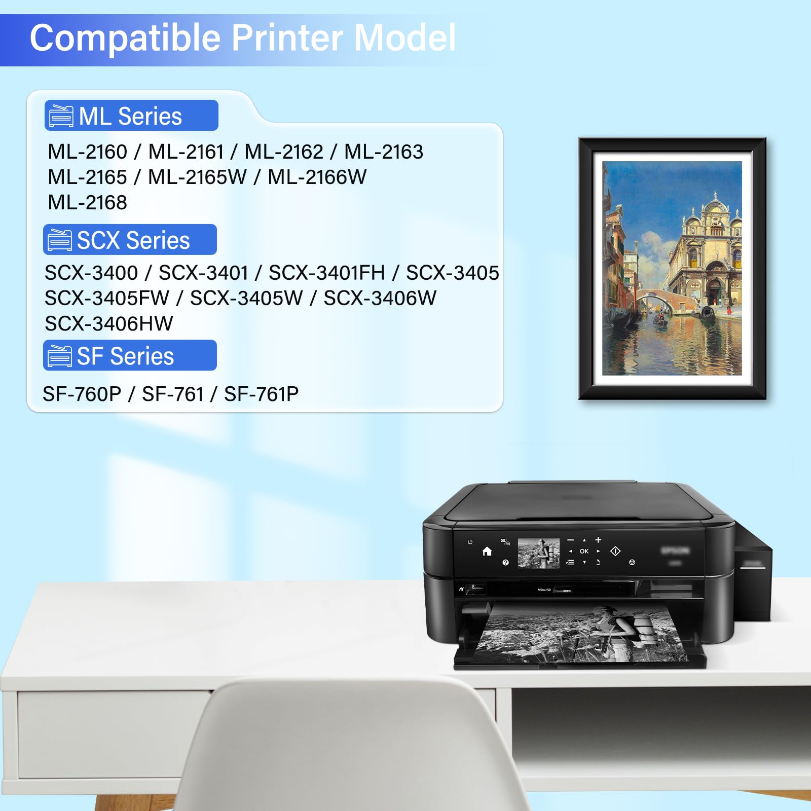 USUPERINK 2 PK Black Toner Cartridge Replacement Compatible for Samsung MLT-D101S MLTD101S to use with SCX-3405W ML-2165W SCX-3405FW ML-2161 ML-2166W ML-2160 ML-2165 SCX-3400F SCX-3401FH