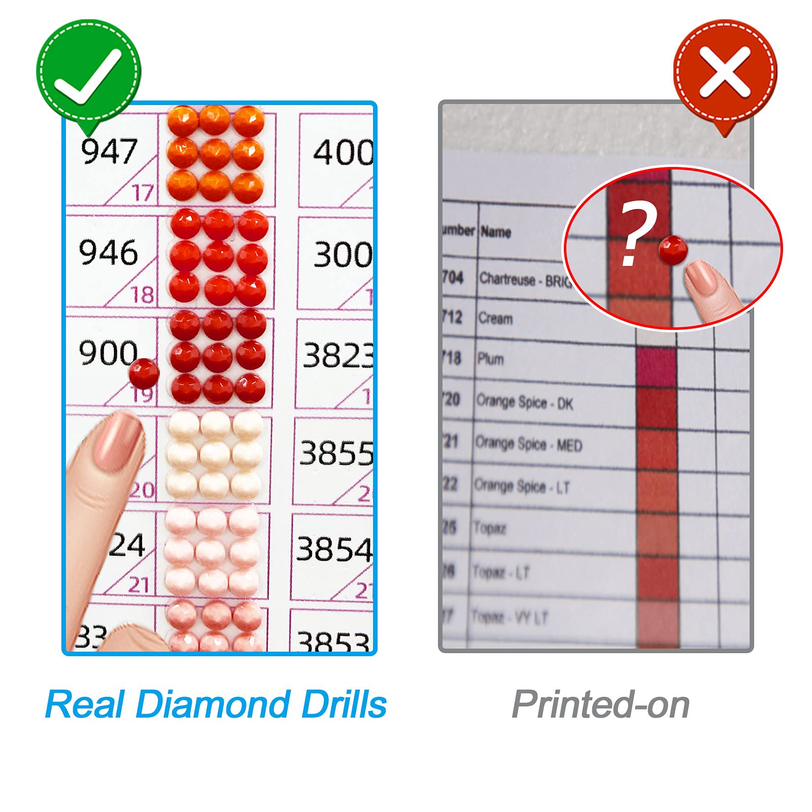 ARTDOT Color Card for Diamond Painting Kits, 5D Diamond Art Reference Tools with DMC Number Matching 445 Colors Diamond Painting Accessories
