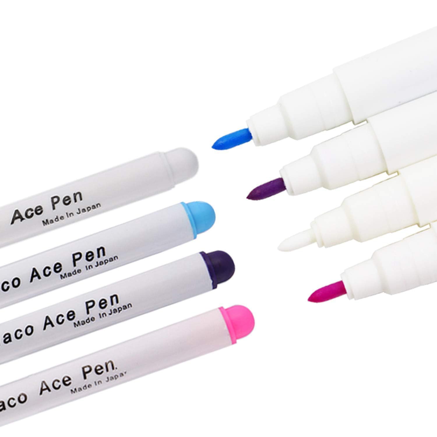D&D Fabric Marking Pens, 4 Color Water Soluble Ink for Quilting, Dressmaking, Sewing Marking & Tracing Tools (4-Pack)