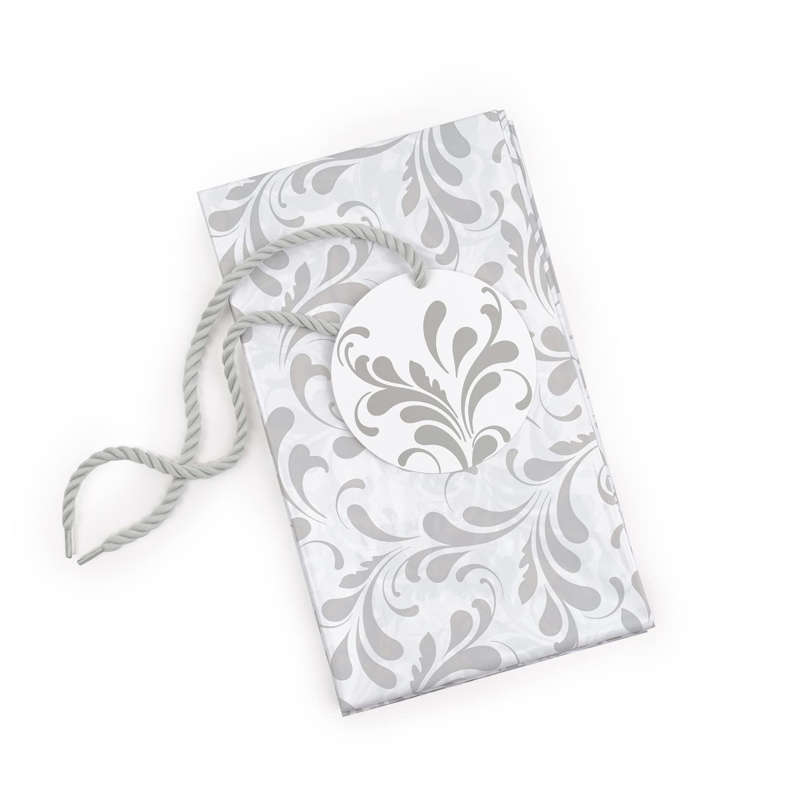 WRAPAHOLIC 56" Large Plastic Gift Bag - Silver Floral Design for Birthdays, Mother's Day, Wedding, Baby Shower, Parties, or Any Occasion - 56" H x 36" W