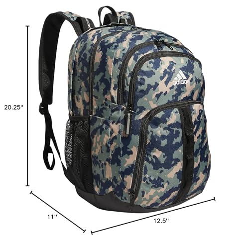 adidas Prime 6 Backpack, Essential Camo Crew Navy-Silver Green/Black, One Size