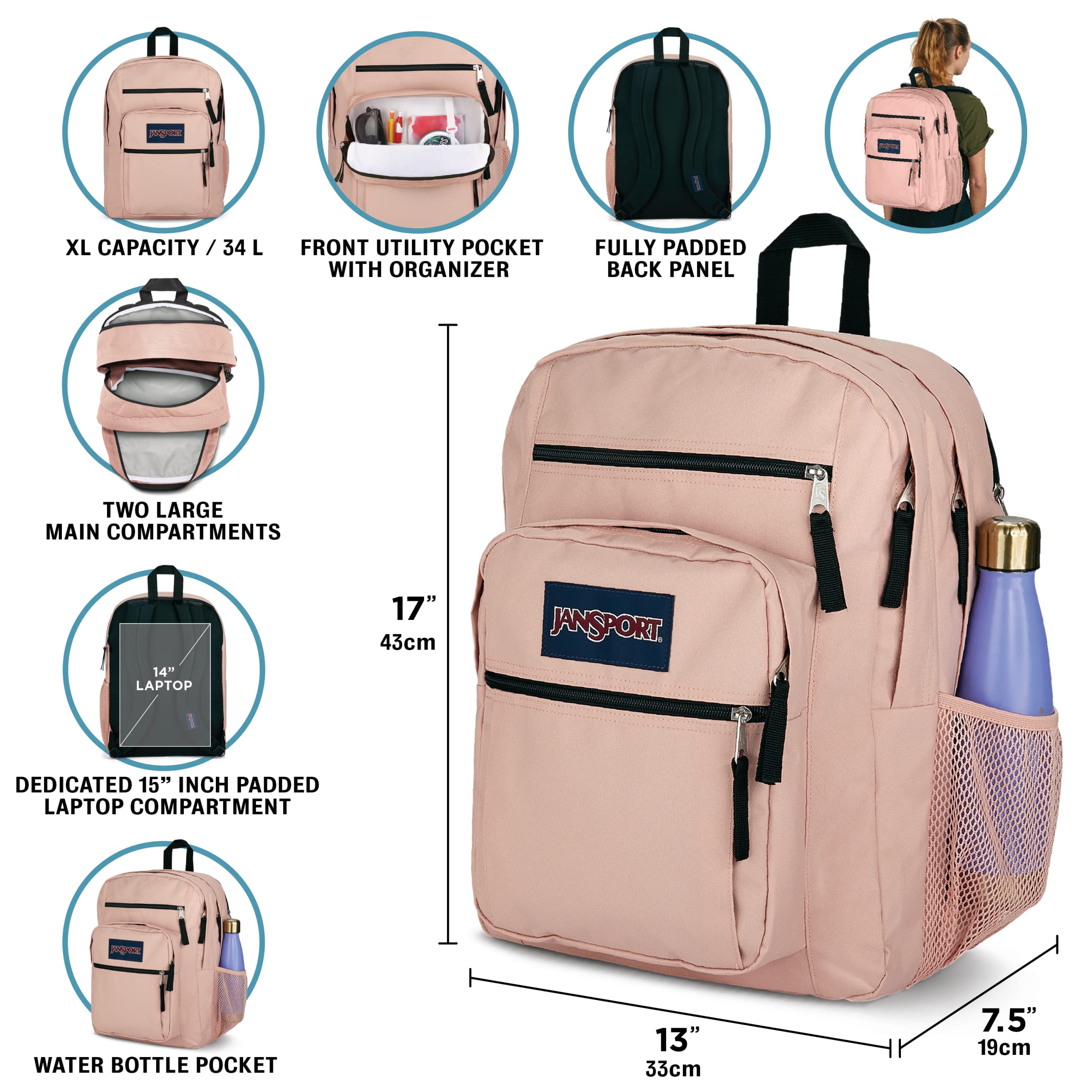 JanSport Laptop Backpack - Computer Bag with 2 Compartments, Ergonomic Shoulder Straps, 15” Laptop Sleeve, Haul Handle - Book Rucksack - Buckshot Camo