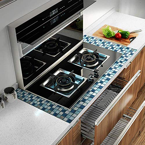 60 PCS Mosaic Wall Tile Stickers, DIY Self Adhesive Waterproof Sticky Wallpaper, Kitchen Bathroom Tile Wall Art Decals Home Decoration 10 x 10 cm (008)