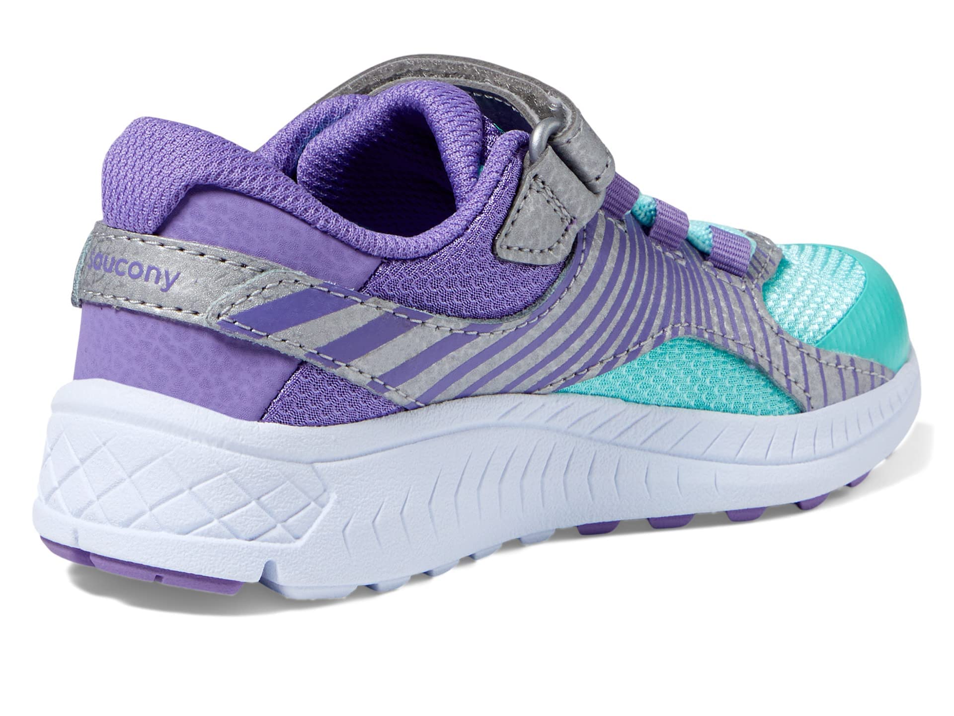 Saucony® Kids Velocer A/C Summer Shoes for Kids – Molded EVA Construction – Rubber Outsole (Little Kid/Big Kid) Mint/Purple 2 Little Kid M