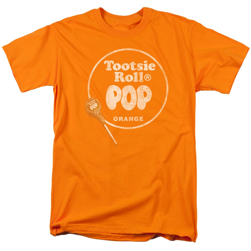 Trevco Men's Tootsie Roll Short Sleeve T-Shirt, Orange, Large