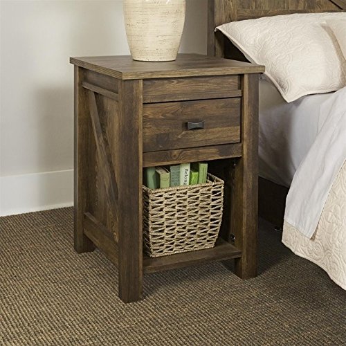 Ameriwood Farmington 3-Piece Living Room Set with Fireplace TV Stand and Two End Tables