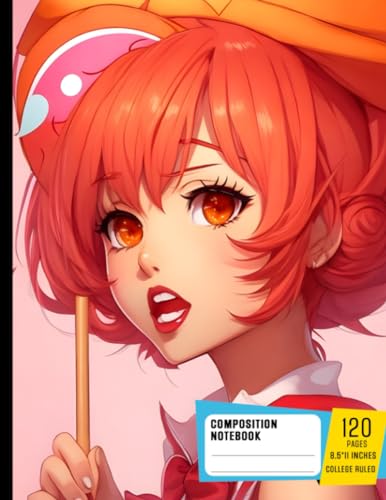 Composition Notebook College Ruled: Anime Art Style, Female Tootsie Pop Design, Ideal for Art and Inspiration, Size 8.5x11 Inches, 120 Pages