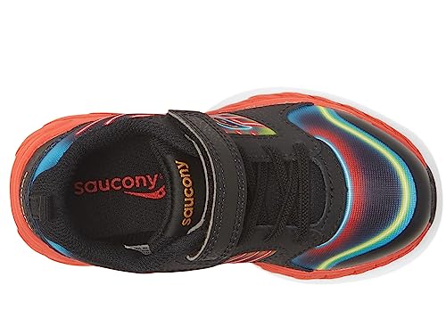 Saucony Wind Alternative Closure Sneaker, NEON/Black/RED, 2 US Unisex Big Kid