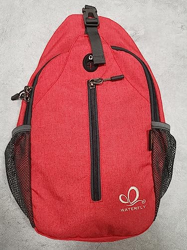 WATERFLY Crossbody Sling Backpack Sling Bag Travel Hiking Chest Bag Daypack