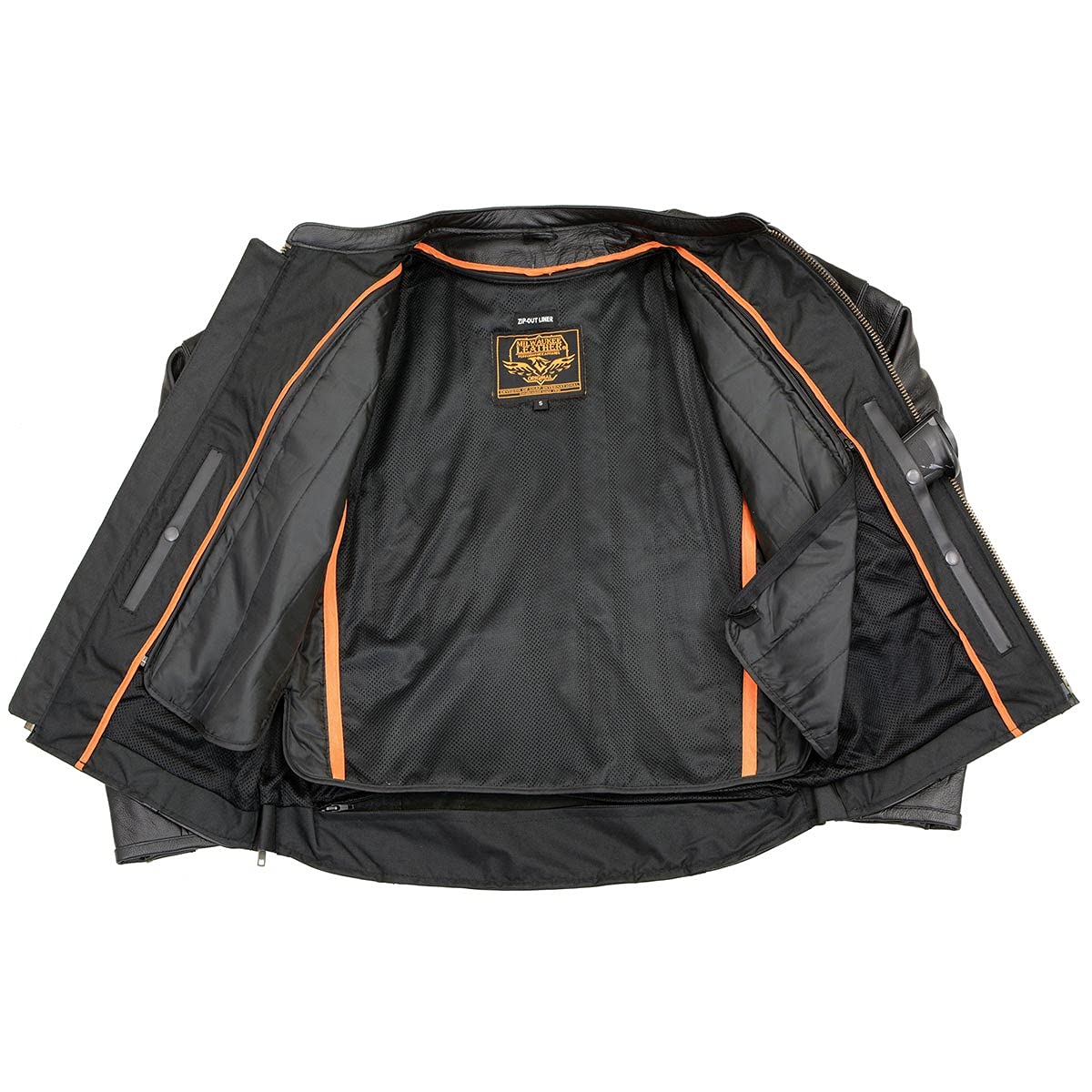 Milwaukee Men's Premium Leather Vented Scooter Jacket (Black, Large)