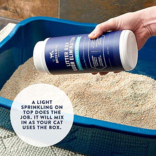 Rocco & Roxie Litter Box Odor Eliminator – Best Natural Urine Deodorizer for Cat Litter Boxes – You Won’t Need to Change The Cat Litter as Often – Fresh Scent – Safe for Kitty (12 oz Bottle)