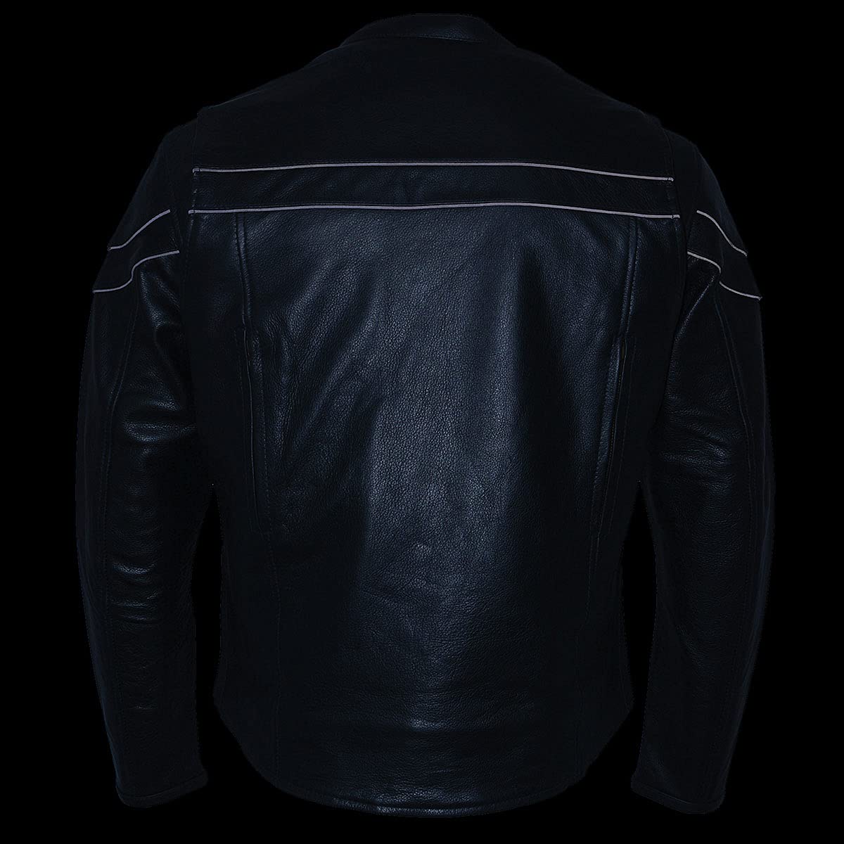 Milwaukee Men's Premium Leather Vented Scooter Jacket (Black, Large)