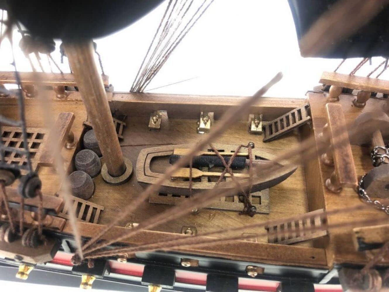 Handcrafted Nautical Decor Wooden Black Pearl Black Sails Limited Model Pirate Ship 26" - Decorative Boat