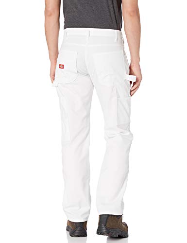 Dickies Men's Relaxed Straight Flex Painter's Pant, White, 32W x 32L