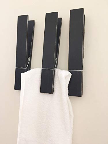 Set of 3 Extra Large Clothespins, Rustic Giant 12 Inch Clothespin, Variety of Colors, Jumbo Clothespin