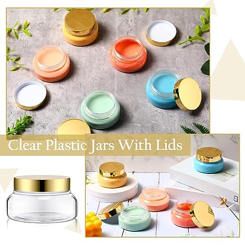 Mumufy Clear Plastic Jars with Lids Round Plastic Containers Empty Travel Containers for Creams Refillable Cosmetic Jars for Lotions Body Scrub Body Butter(36 Pcs,5 oz)