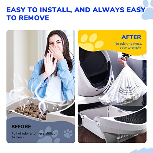 Bilibara Litter Box Liner Bag Compatible with Cat Litter Robot 3, 60 Pack - Extra Thick Waste Bags for Self-Cleaning Pet Kitty Litter Box Drawer Liners, 9-11 Gallons Home/Kitchen Trash Bags