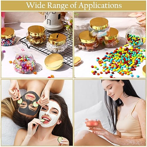 Mumufy Clear Plastic Jars with Lids Round Plastic Containers Empty Travel Containers for Creams Refillable Cosmetic Jars for Lotions Body Scrub Body Butter(36 Pcs,5 oz)